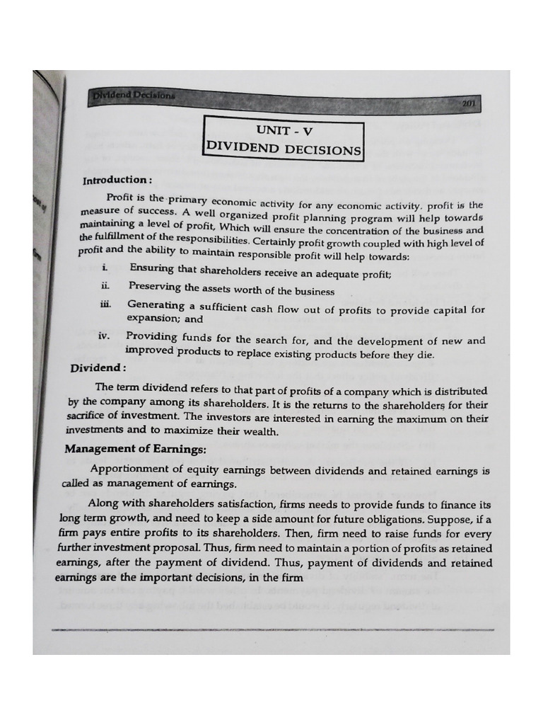 Financial Management UNIT 4 | PDF