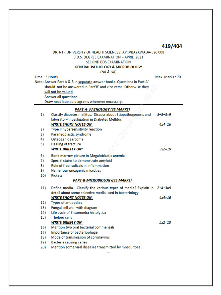 Gen. Pathology & Microbiology | PDF | Infection | Pathology