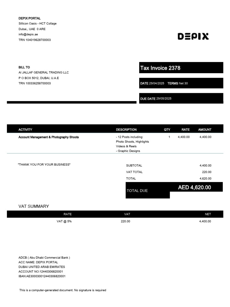 Depix - Ezee Energy - SM - April 2025 - Tax Invoice | PDF
