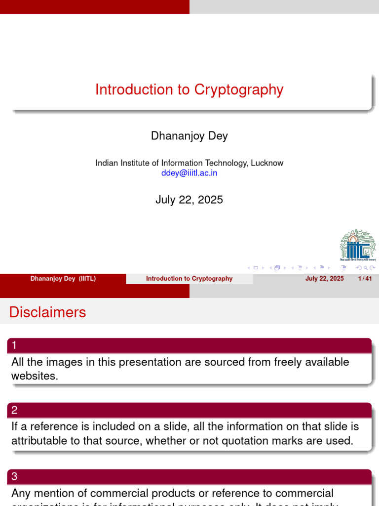 Introduction To Crypto 5th-25-2 | PDF | Cryptography | Key (Cryptography)