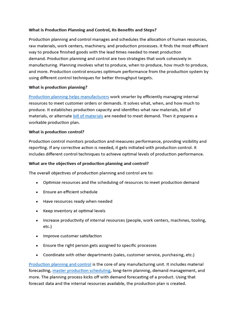 Production Planning and Control Guide | PDF | Inventory | Supply Chain