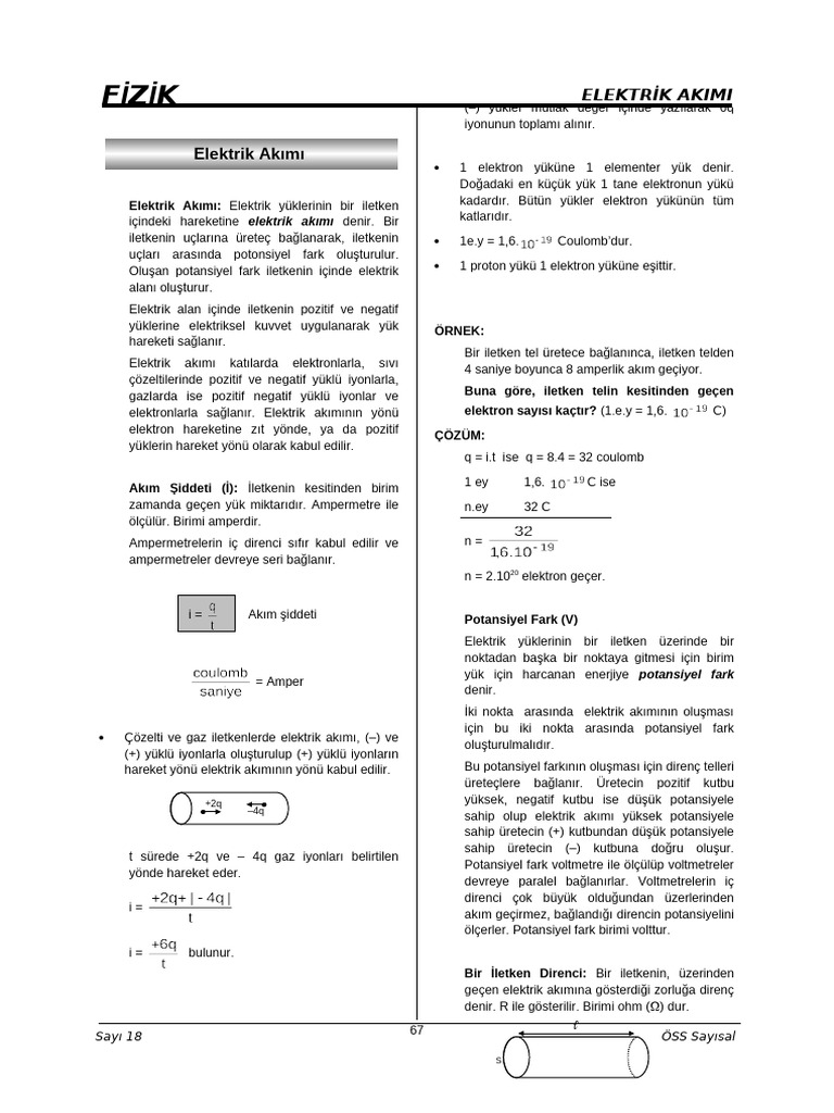 5 Fizik-Elektrik Akımı | PDF