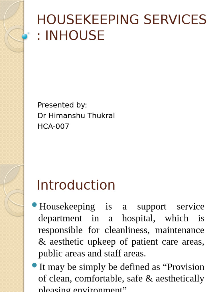 Housekeeping | PDF | Sanitation | Housekeeping