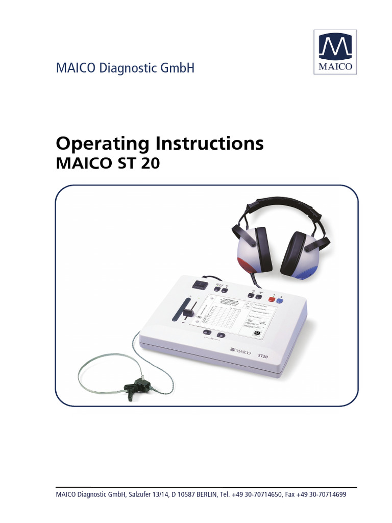 MAICO ST 20 Operating Instructions | PDF | Hearing | Senses
