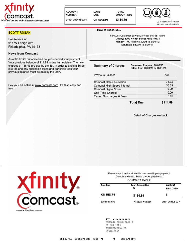 Comcast Bill | PDF