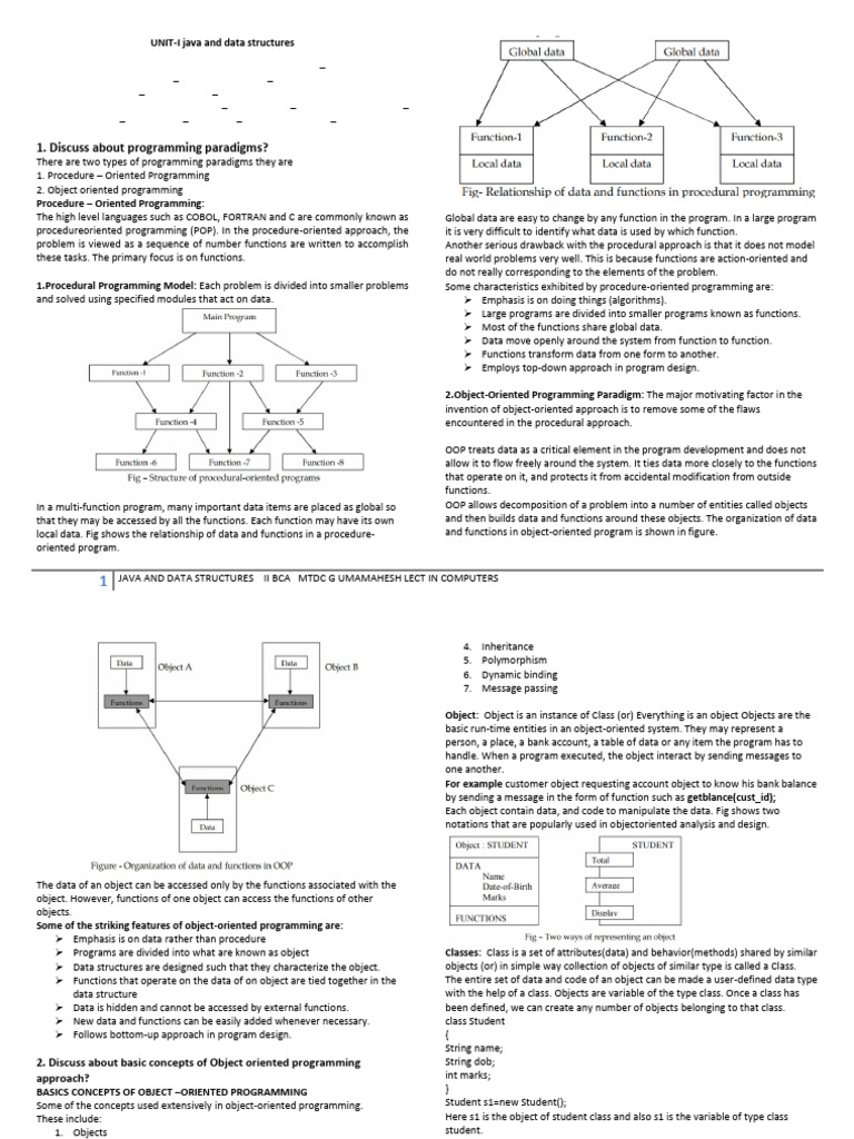 Java and DS Unit-1 | PDF | Java Virtual Machine | Class (Computer Programming)