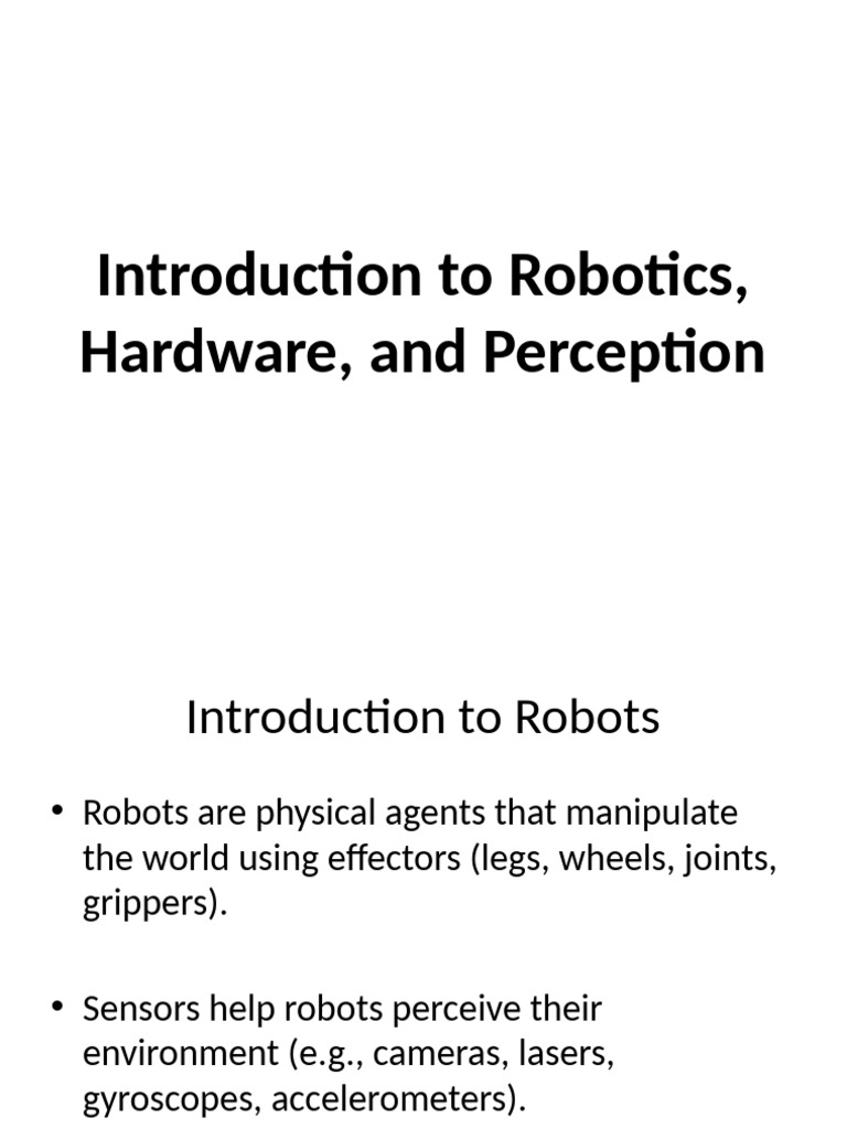 Robotics Presentation (AI1) | PDF | Robotics | Robot