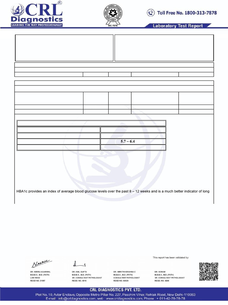 Labreportnew - 2025-08-20T182905.374 | PDF | Glycated Hemoglobin | Endocrine Diseases