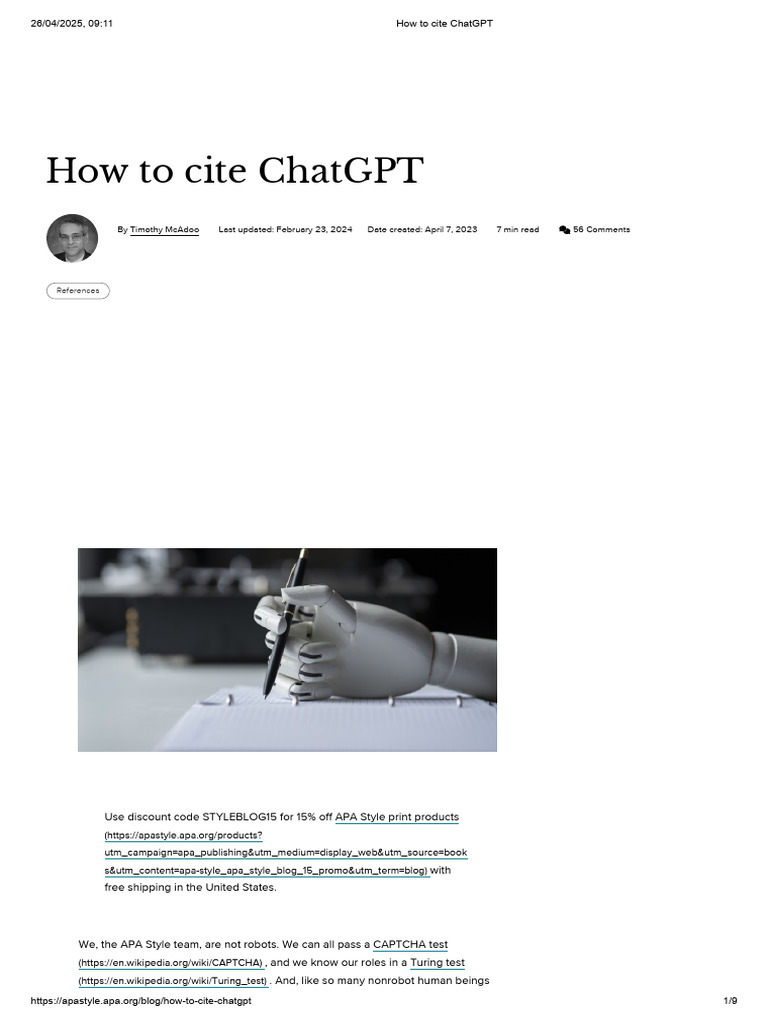 APA How To Cite ChatGPT | PDF | Apa Style | Citation