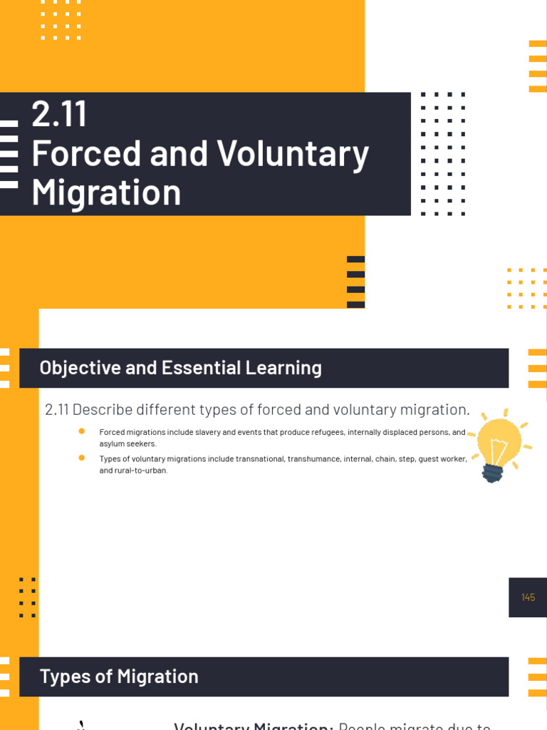 2.11 Forced and Voluntary Migration | PDF | Human Migration | Refugee