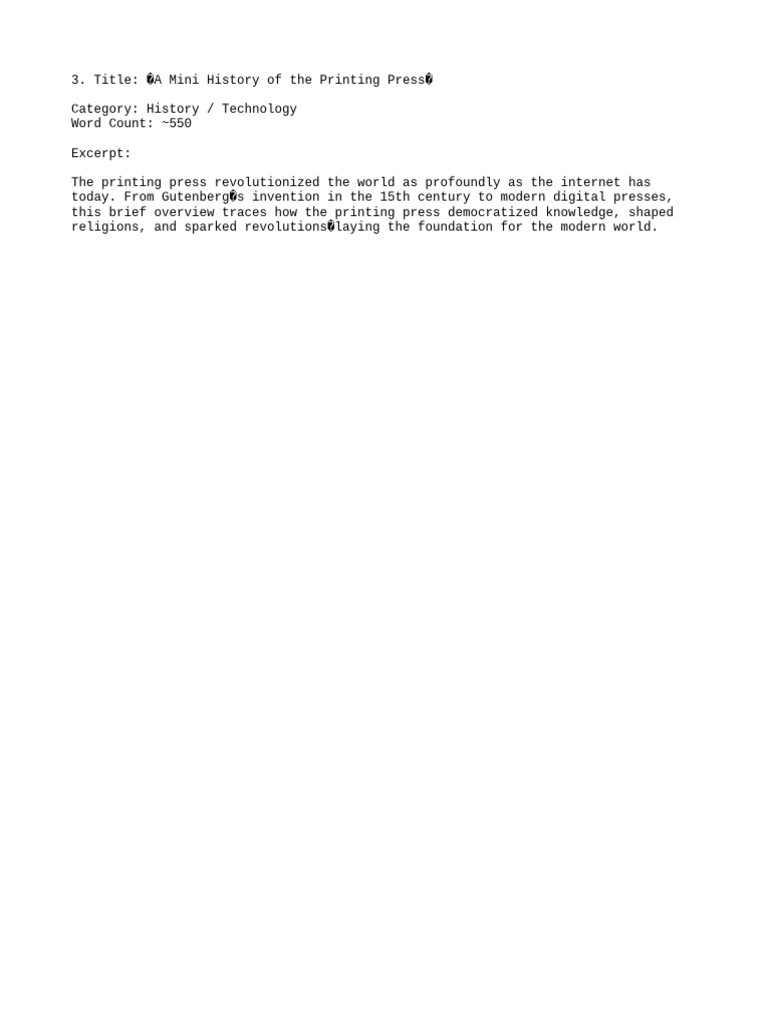 History of the Printing Press | PDF