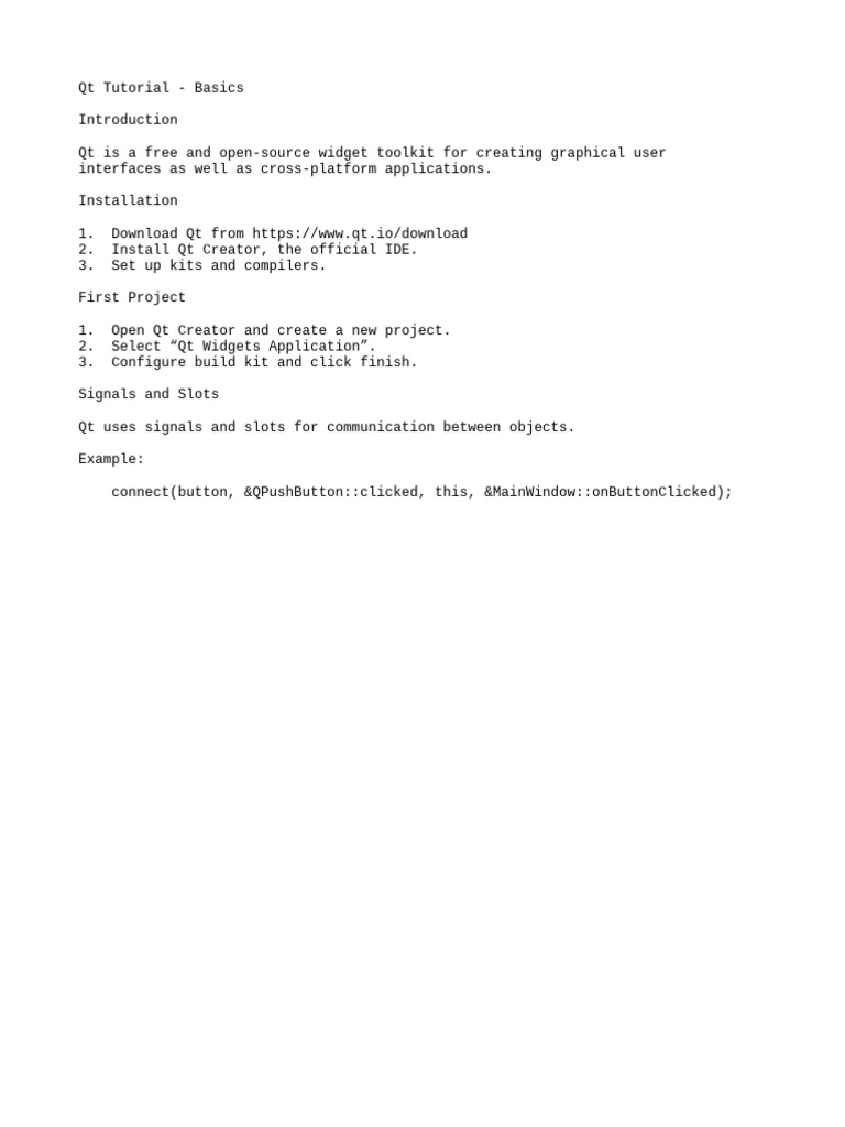 QT Basics | PDF