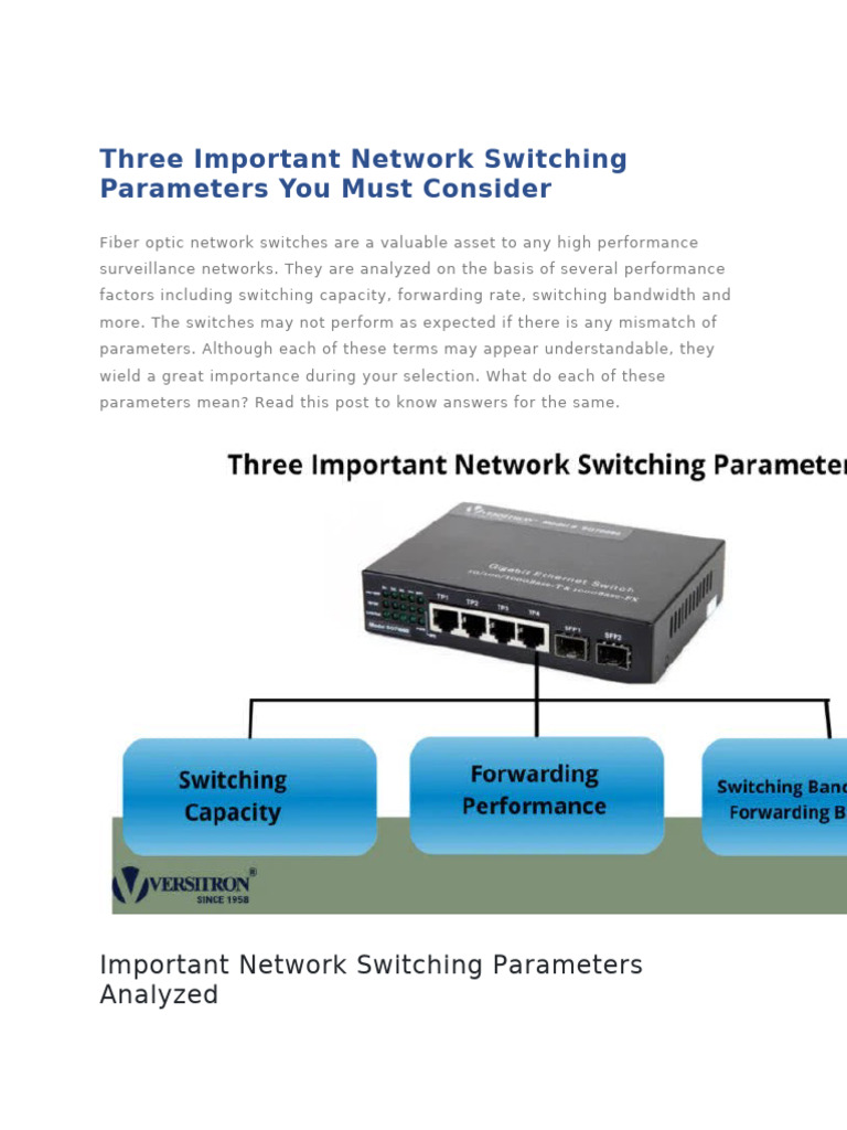 Three Important Network Switching Parameters You Must Consider | PDF ...