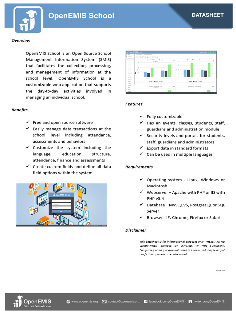 OpenEMIS School Datasheet en | PDF | Php | Postgre Sql