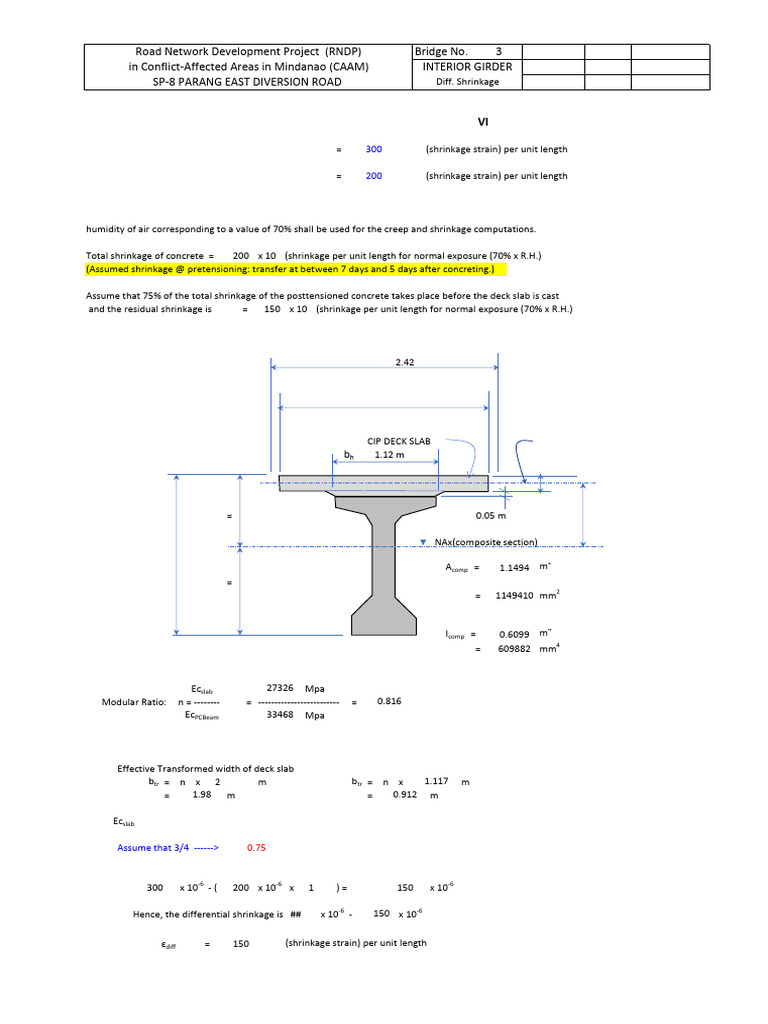 SP2 Br15 5-Span Ext Girder MISC Diff Shrinkage Type-VI SHT 1 To 5 | PDF ...
