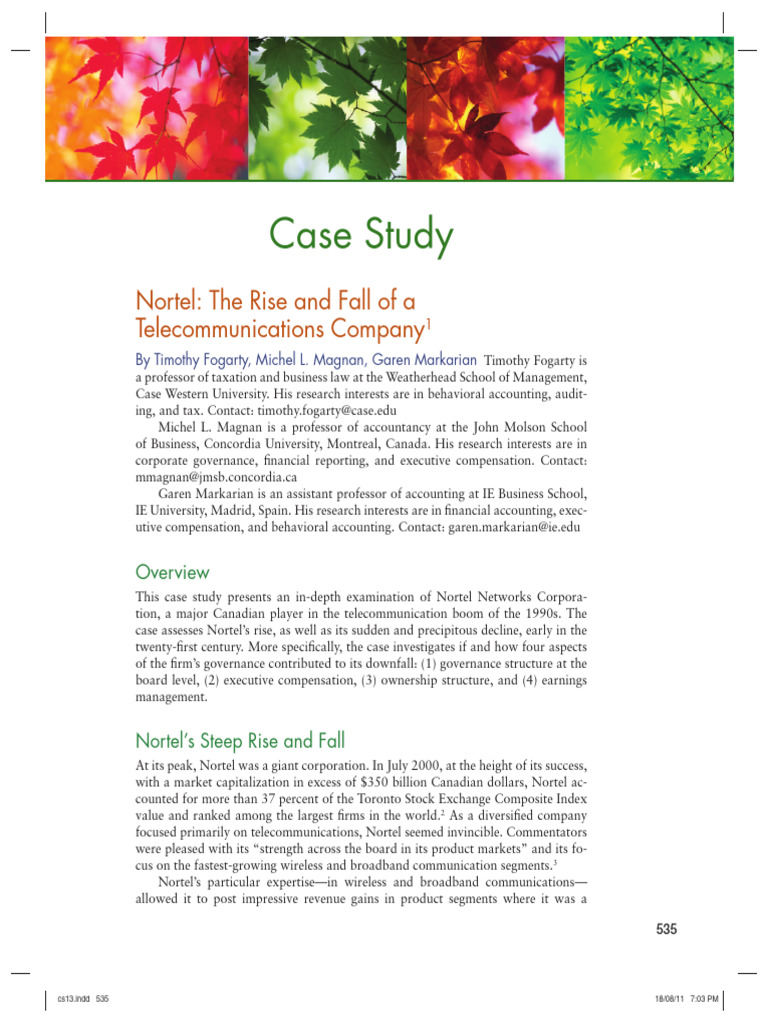 946 Nortel Case Study | PDF | Board Of Directors | Stocks