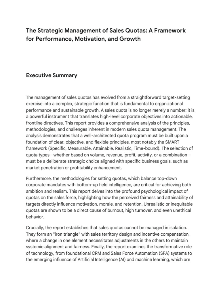 Sales Quota Management Explained | PDF | Artificial Intelligence ...