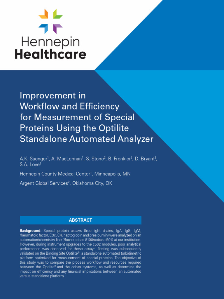 HCMC - AACC 2021 Abstract Poster - MKG1101 September 2023 | PDF | Assay ...