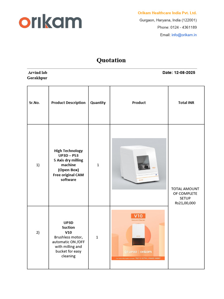 Quotation for CAD CAM Setup | PDF | Computing