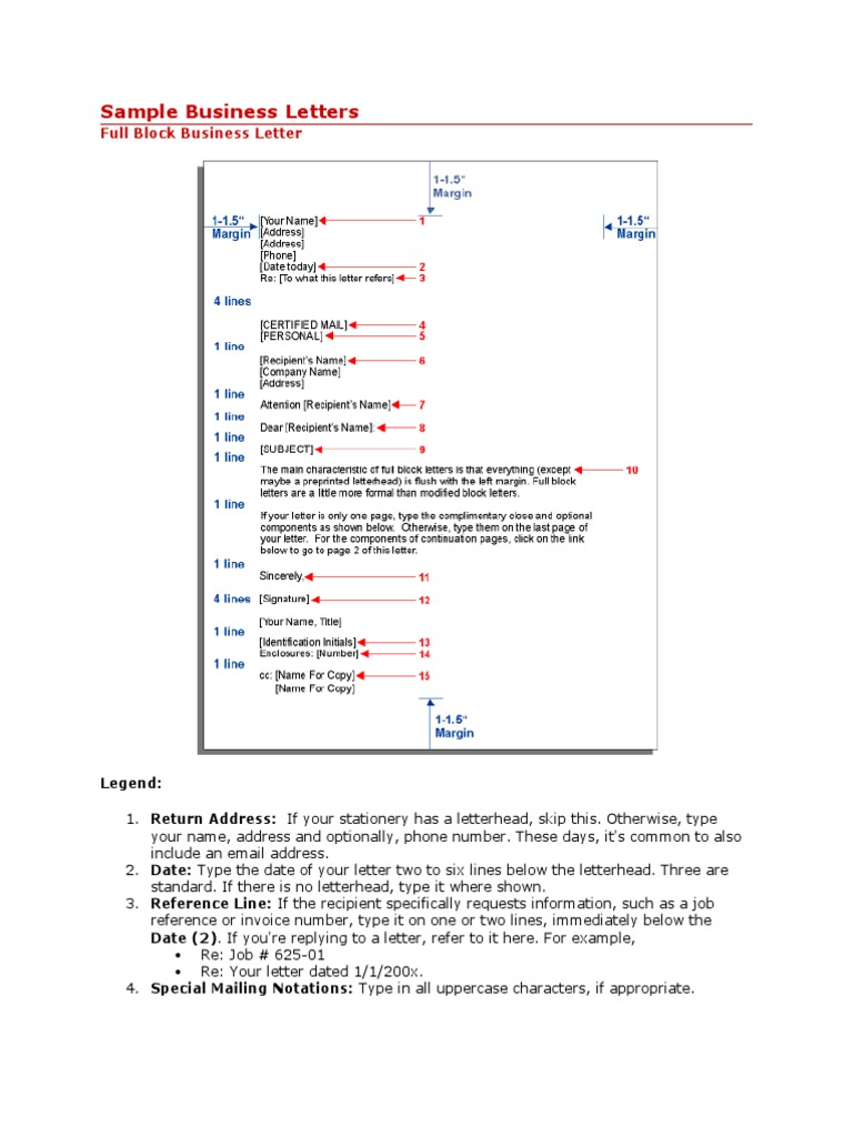 Sample Business Letters | PDF | Mail | Writing