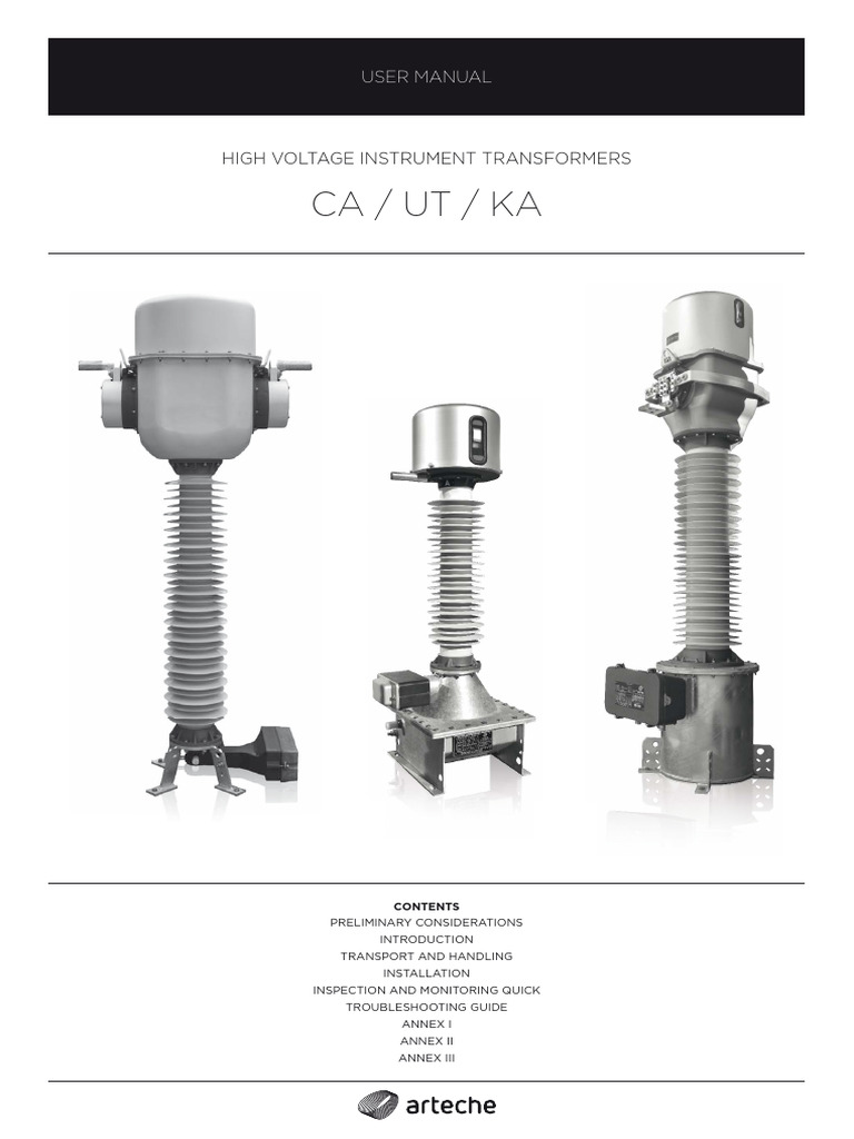 Arteche Mu CA-ut-ka User+Manual en | PDF | Transformer | Insulator ...