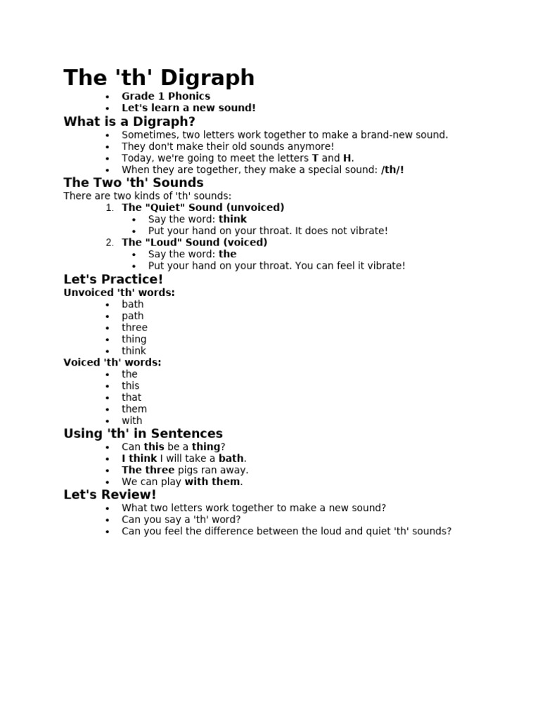 The 'TH' Digraph | PDF
