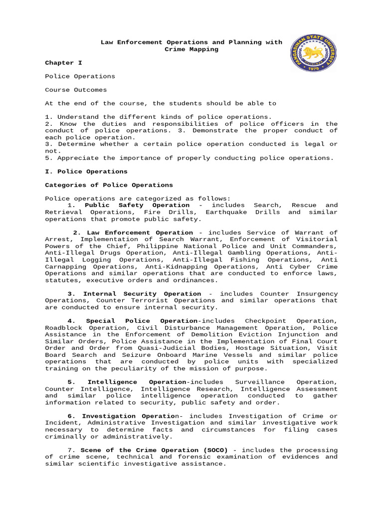 Law Enforcement Operation Notes Dot | PDF | Police | Reasonable Suspicion