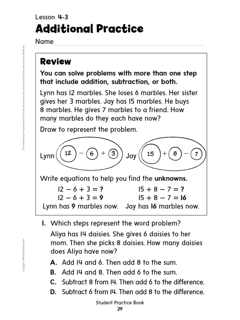 2-04-03 Additional Practice Book - Solve Two-Step Add To and Take From ...