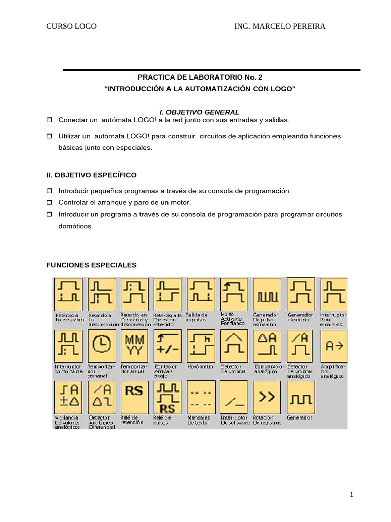 EJERCICIOS 2 DE PRACTICA LOGO Funciones E | PDF | Relé | Ingenieria ...