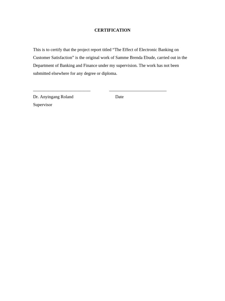 Certification UB Format | PDF
