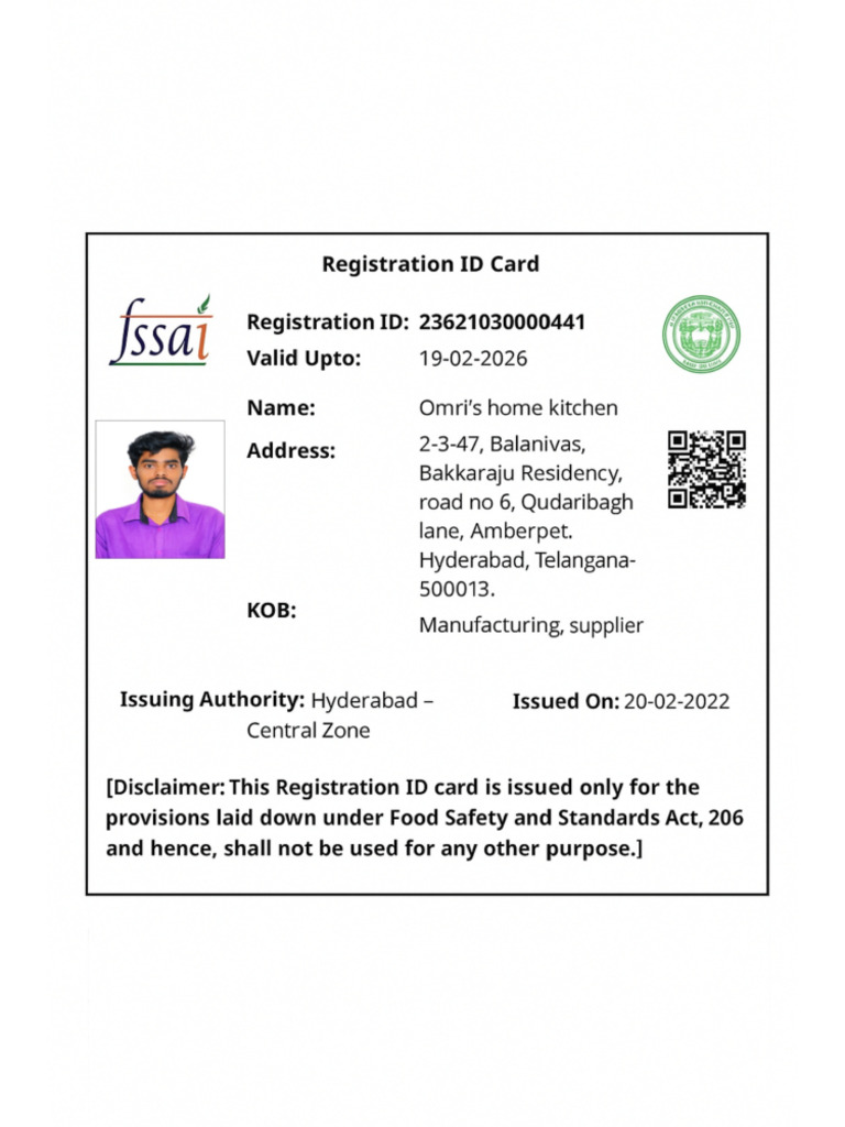 Fssai Certificate | PDF
