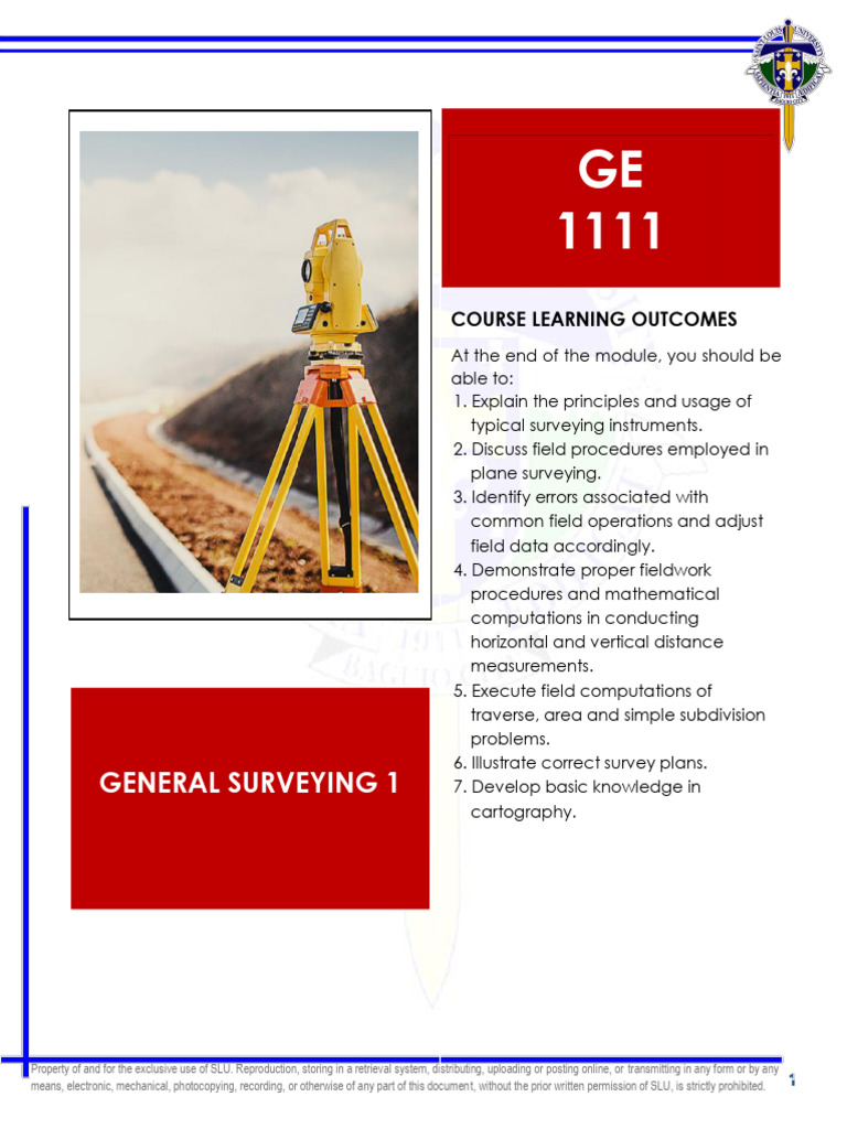 General Surveying Course Overview | PDF | Surveying