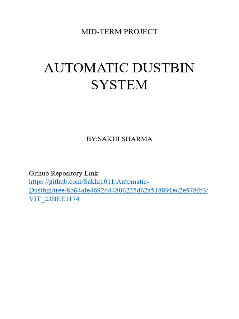 Automatic Dustbin Project | PDF | Arduino | Manufactured Goods