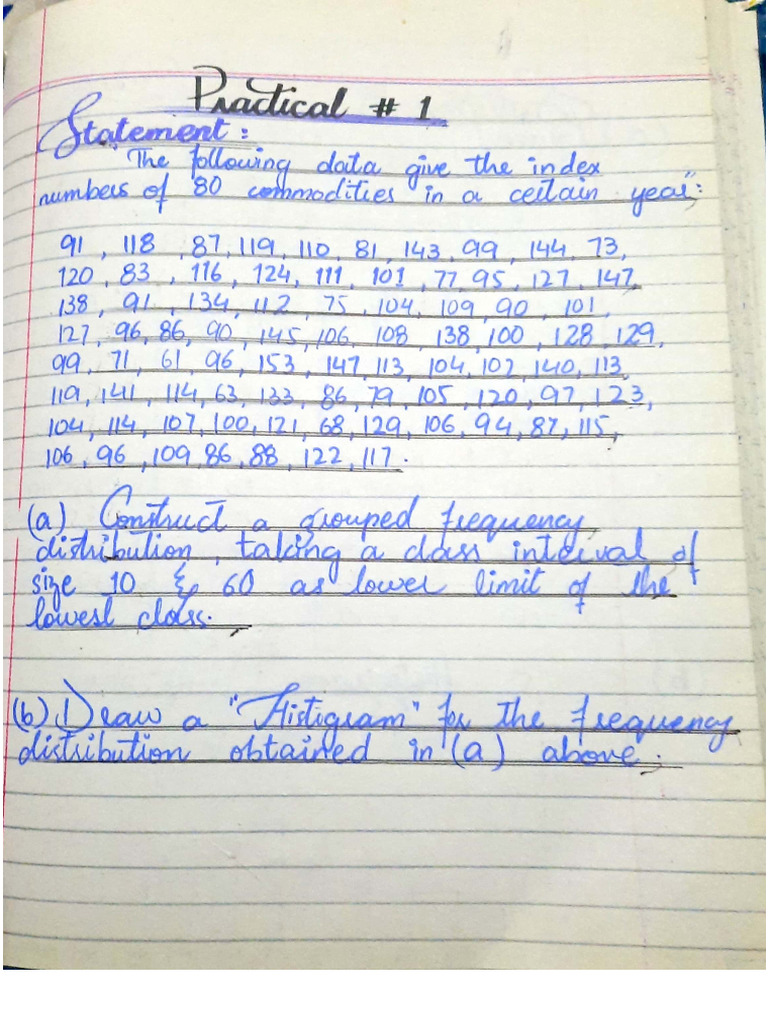 1st Year Stat Practicals | PDF