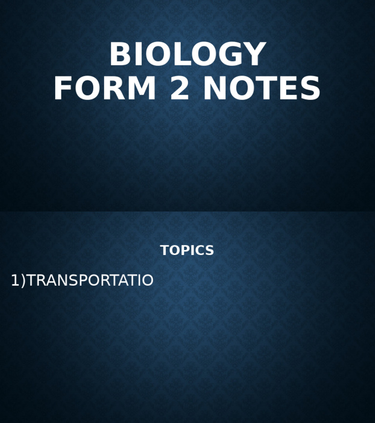 Biology Form 2 Notes | PDF