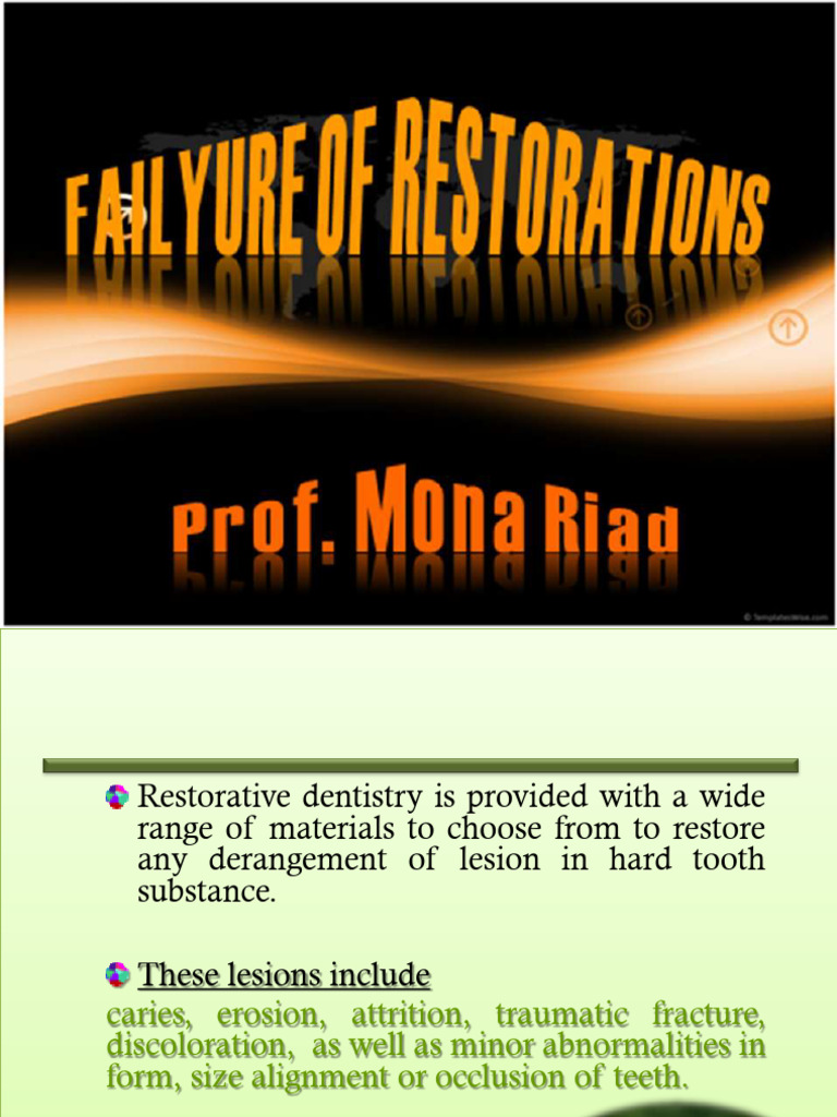 1753lecture 7 Failure of Restorations | PDF | Dental Composite ...