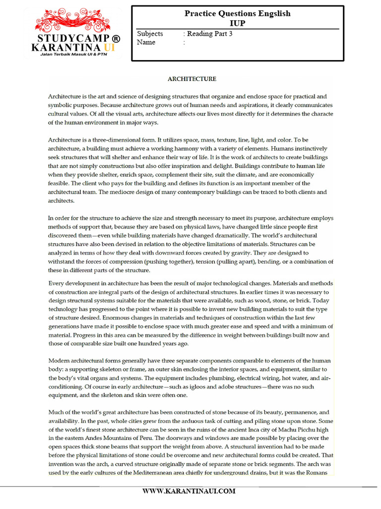 Reading Part 3 | PDF