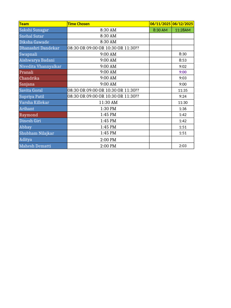 Followup Team - Office Timing | PDF
