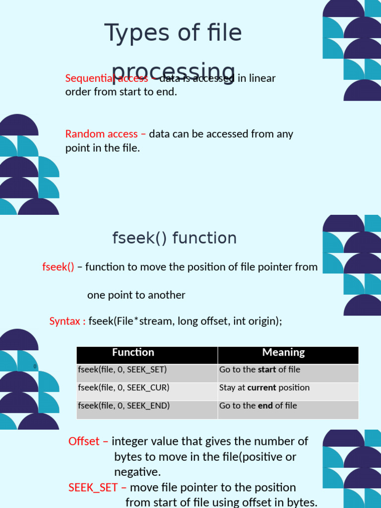 Types of File Processing | PDF | Pointer (Computer Programming) | Integer (Computer Science)