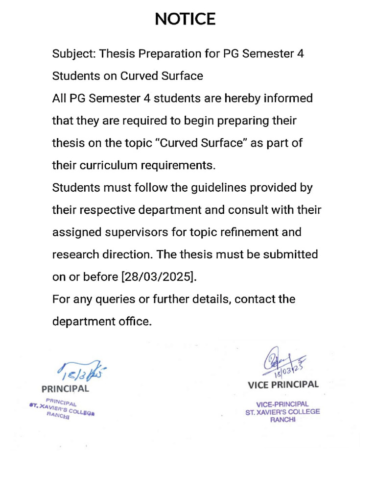 Thesis Notice PG | PDF