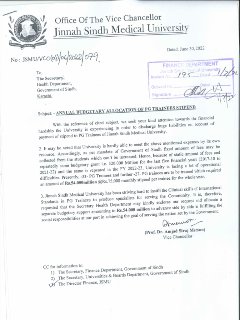 PG Trainees Stipend | PDF