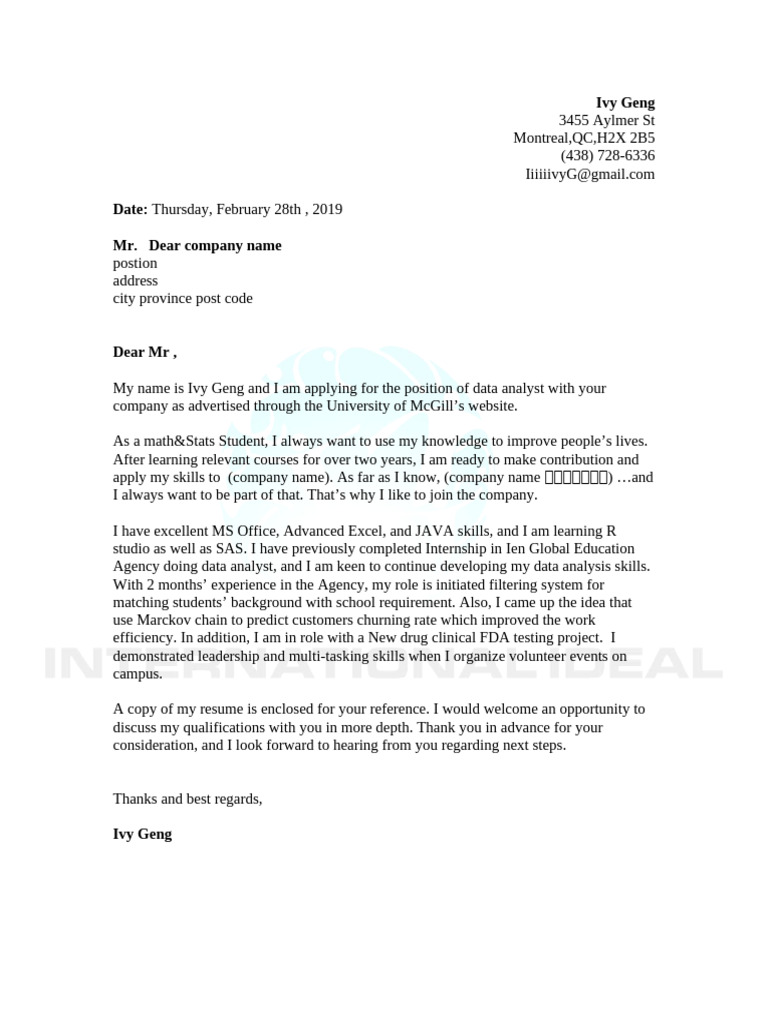 Follow-Up Cover Letter 2 | PDF