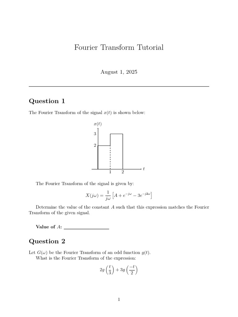 Fourier Transform Tutorial | PDF | Fourier Analysis | Applied Mathematics