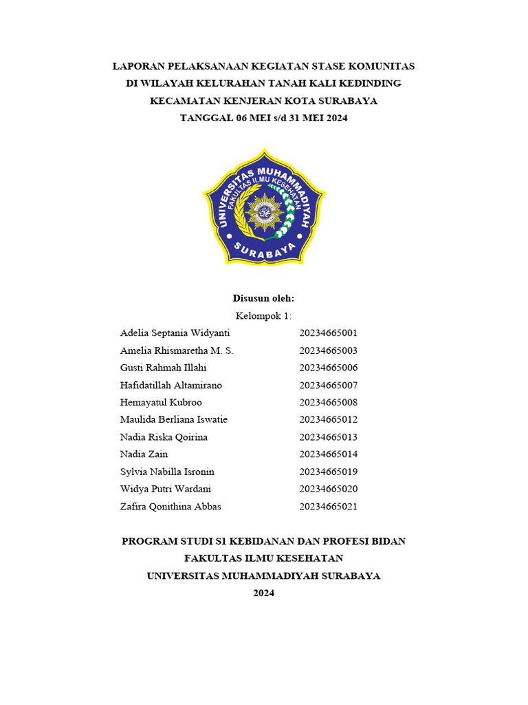Laporan Komunitas Kelompok 1 Angkatan 2023 | PDF