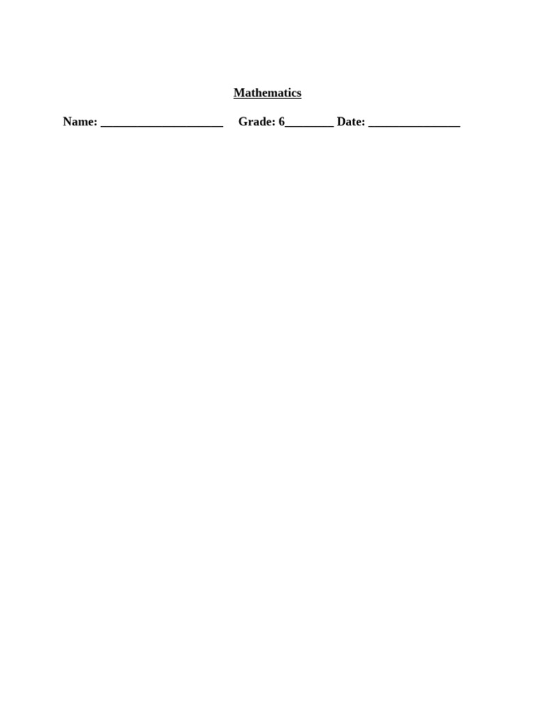 Grade 6 Integers and Numberline | PDF