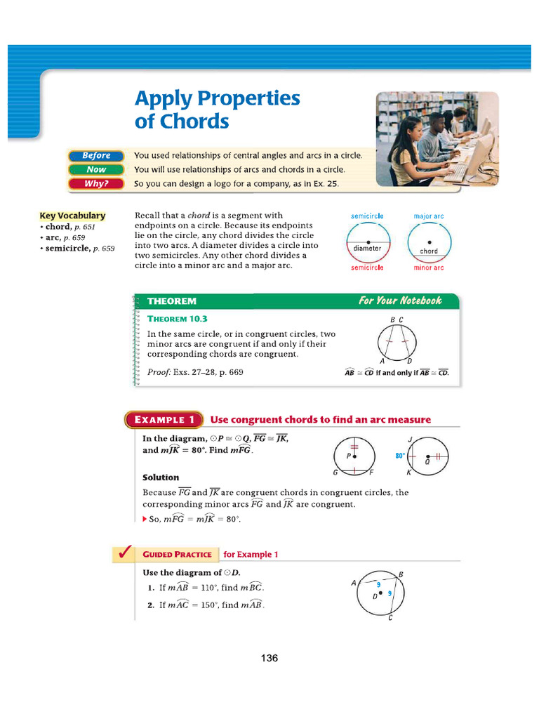 Lesson (4) Apply Properties of Chords | PDF