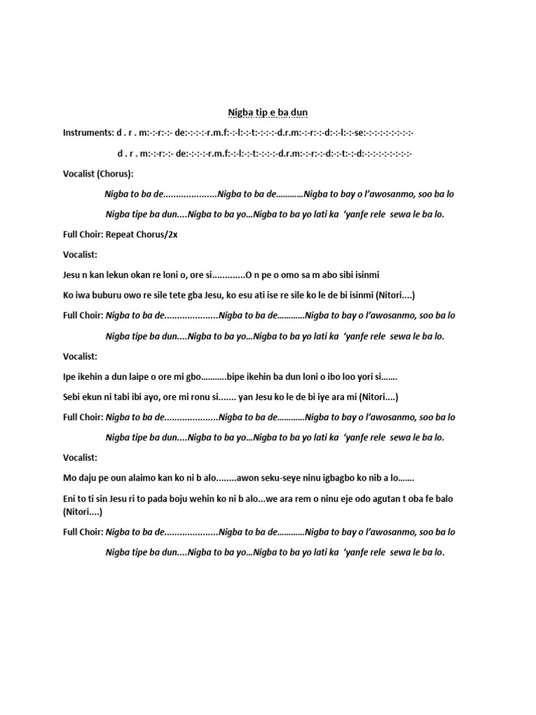 Nigba Tip e Ba Dun | PDF