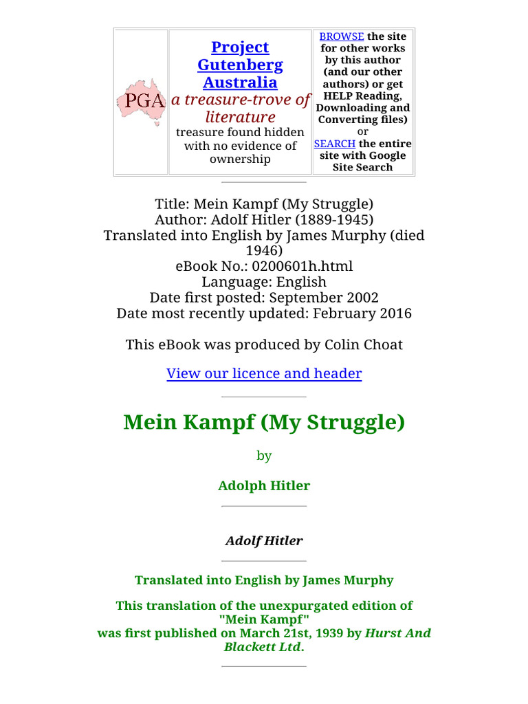 Mein Kampf: Adolf Hitler's Manifesto | PDF | Nazi Germany | Adolf Hitler