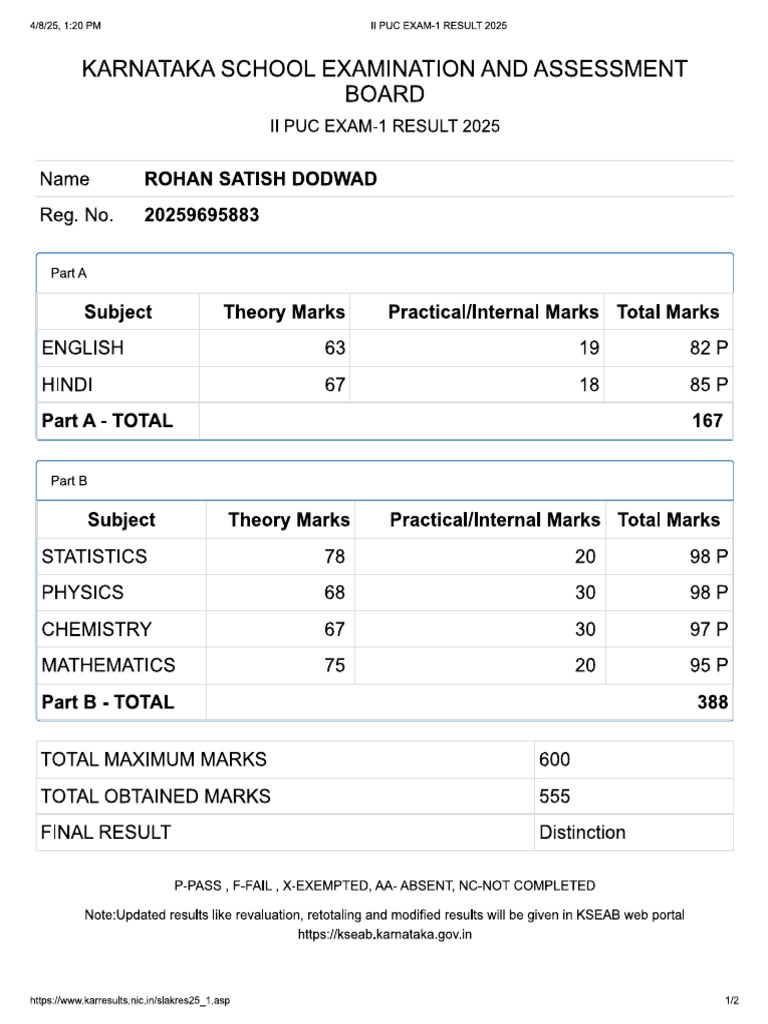 2nd PU Result | PDF