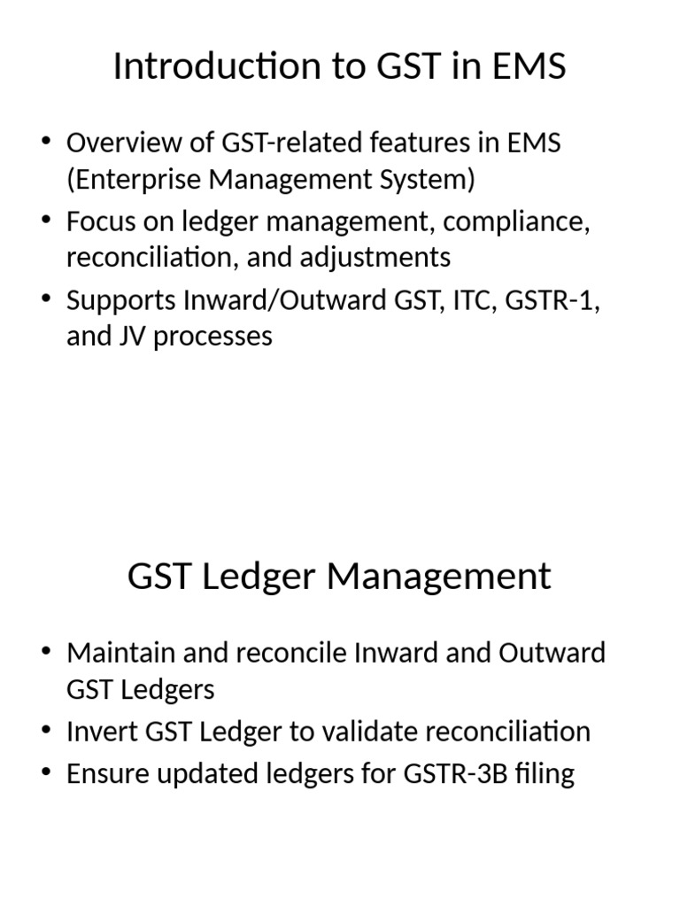 GST Management Updated Presentation | PDF